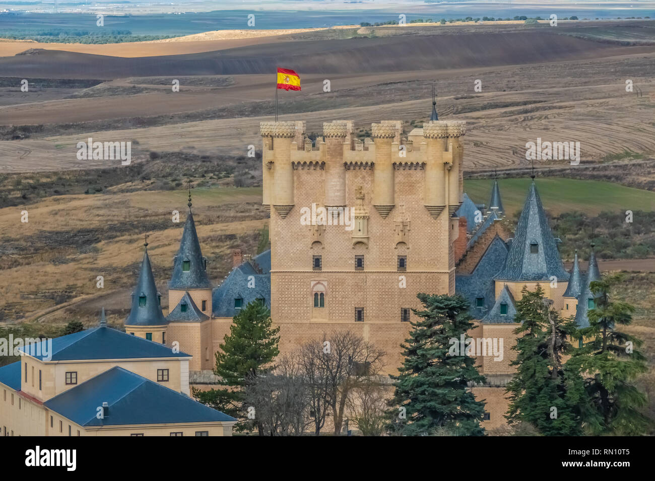 The majestic Alcazar of Segovia, Castile-Leon, Spain. Once a Roman and ...