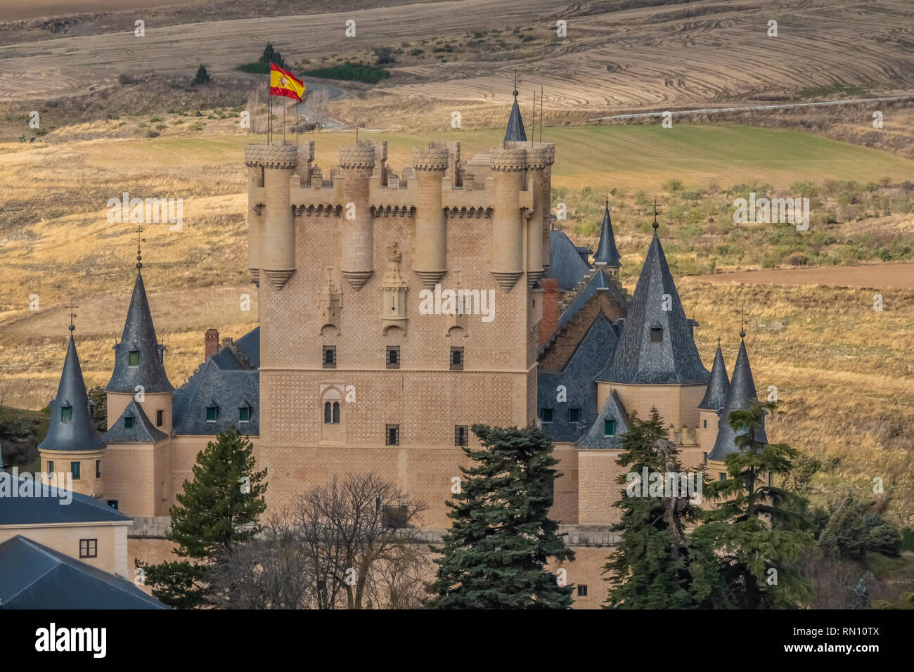 The majestic Alcazar of Segovia, Castile-Leon, Spain. Once a Roman and ...