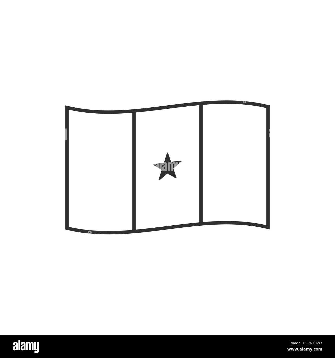 Cameroon flag icon in black outline flat design. Independence day or ...