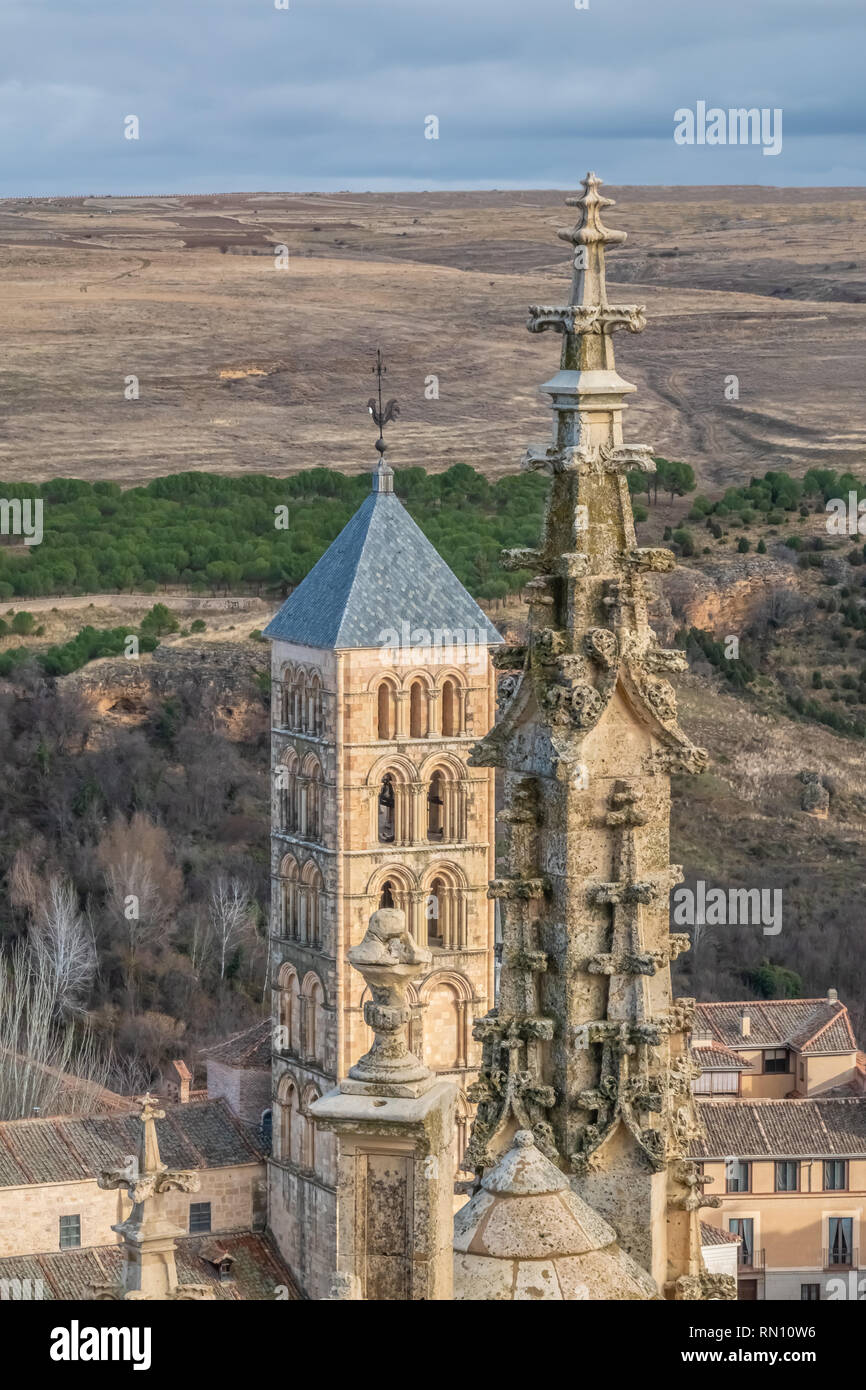 Well preserved medieval city center (casco antiguo) of Segovia, Castile ...