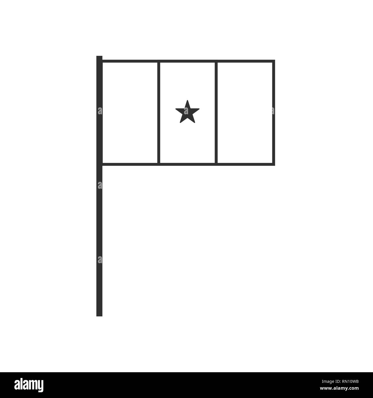 Cameroon flag icon in black outline flat design. Independence day or ...