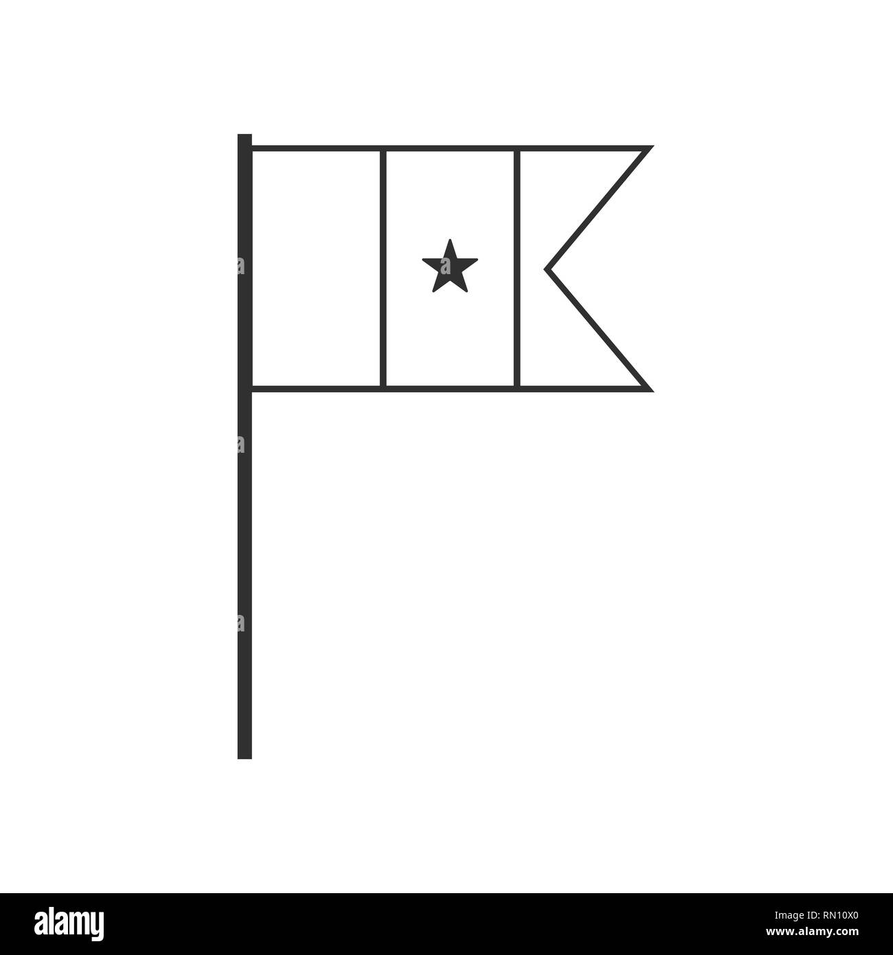 Cameroon flag icon in black outline flat design. Independence day or ...