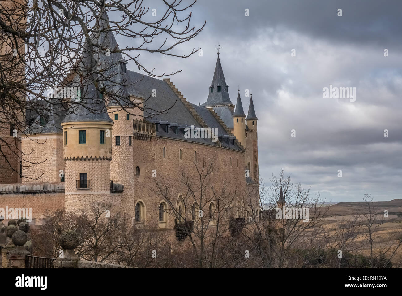The majestic Alcazar of Segovia, Castile-Leon, Spain. Once a Roman and ...