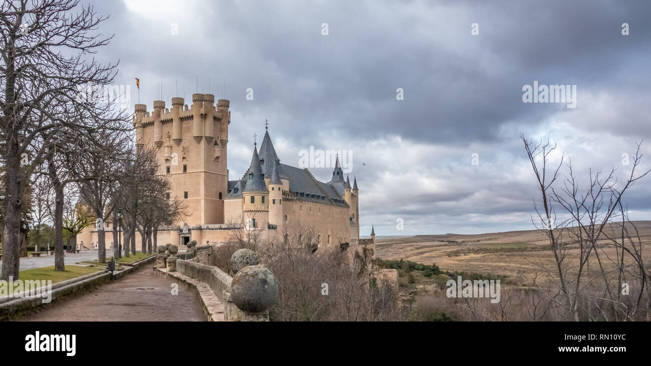 The majestic Alcazar of Segovia, Castile-Leon, Spain. Once a Roman and ...