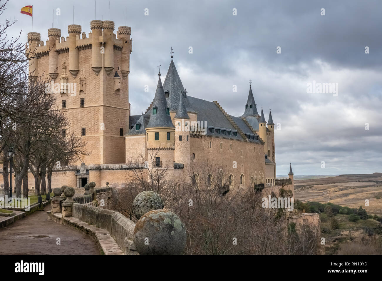 The majestic Alcazar of Segovia, Castile-Leon, Spain. Once a Roman and ...