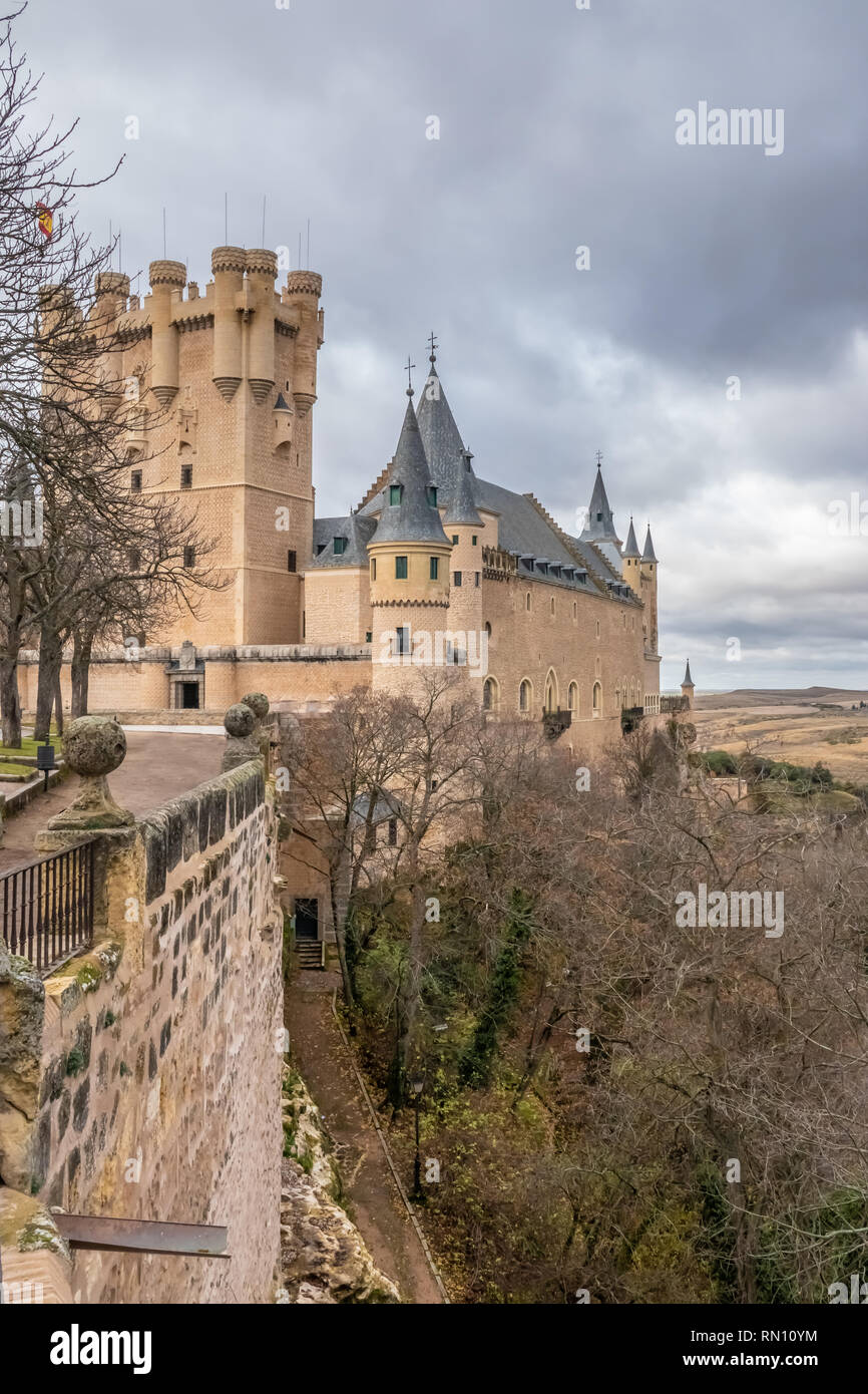 The majestic Alcazar of Segovia, Castile-Leon, Spain. Once a Roman and ...
