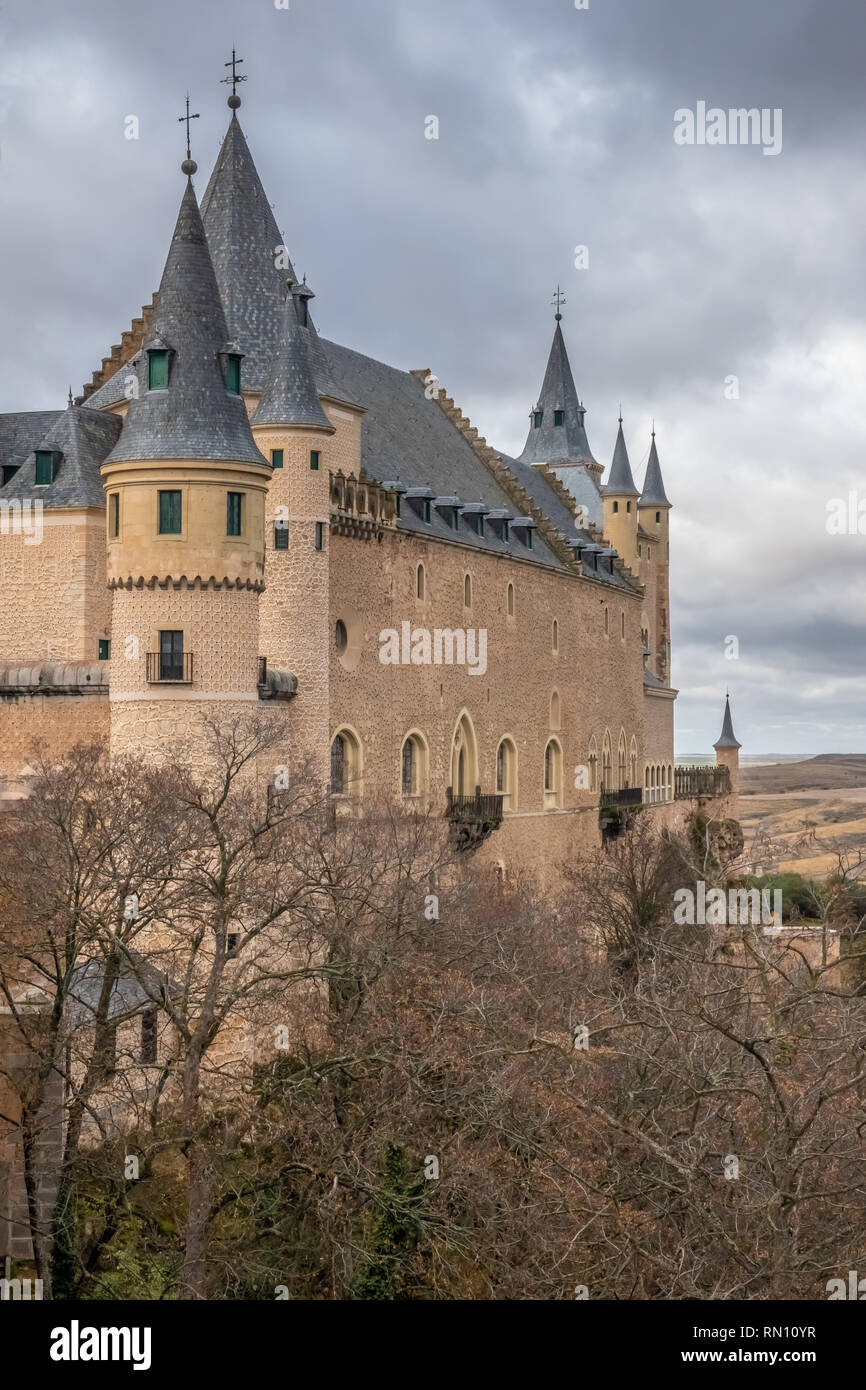 The majestic Alcazar of Segovia, Castile-Leon, Spain. Once a Roman and ...