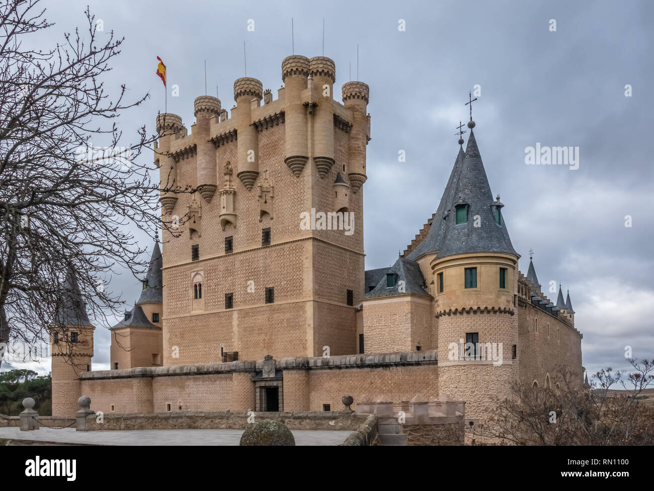 The majestic Alcazar of Segovia, Castile-Leon, Spain. Once a Roman and ...