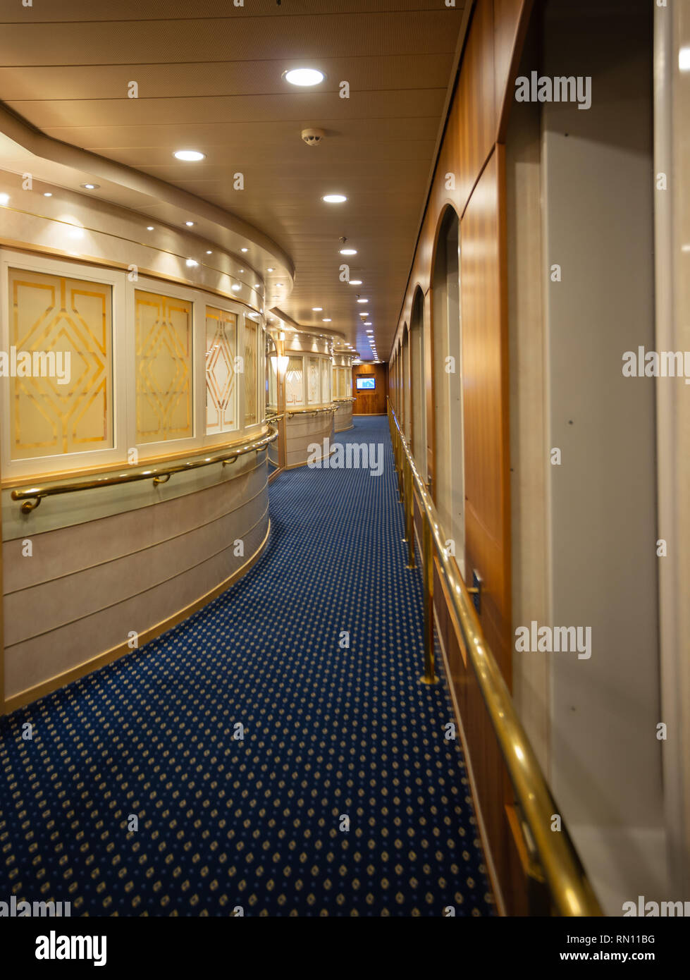 Passenger cruise ship interior corridor hi-res stock photography and ...