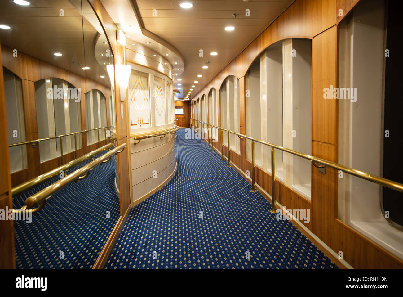 Passenger cruise ship interior corridor hi-res stock photography and ...