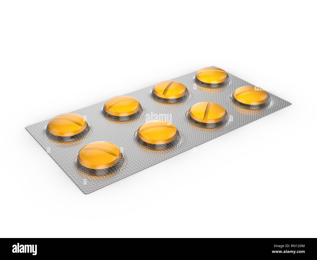 Blister pack on a white background. 3d illustration Stock Photo - Alamy