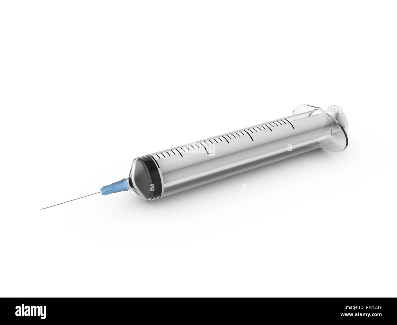 Syringe on a white background. 3d illustration Stock Photo - Alamy
