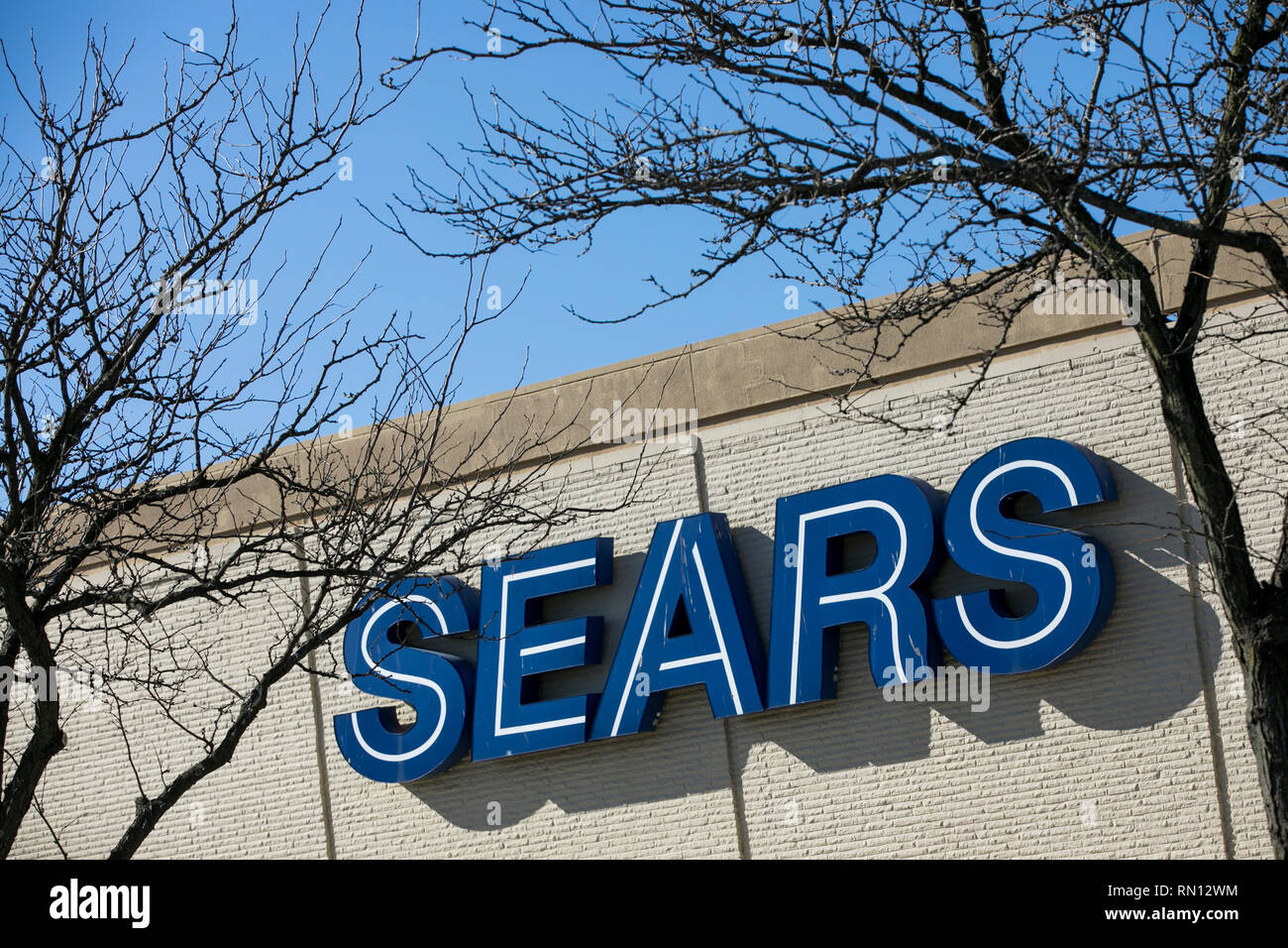A logo sign outside of a Sears retail store in Lancaster, Pennsylvania ...