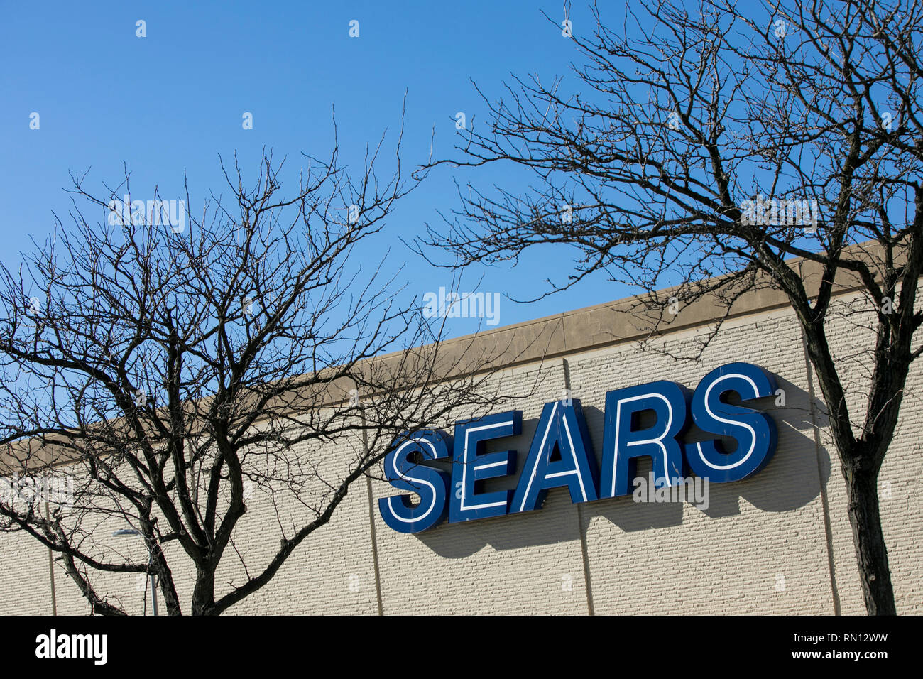 A logo sign outside of a Sears retail store in Lancaster, Pennsylvania ...