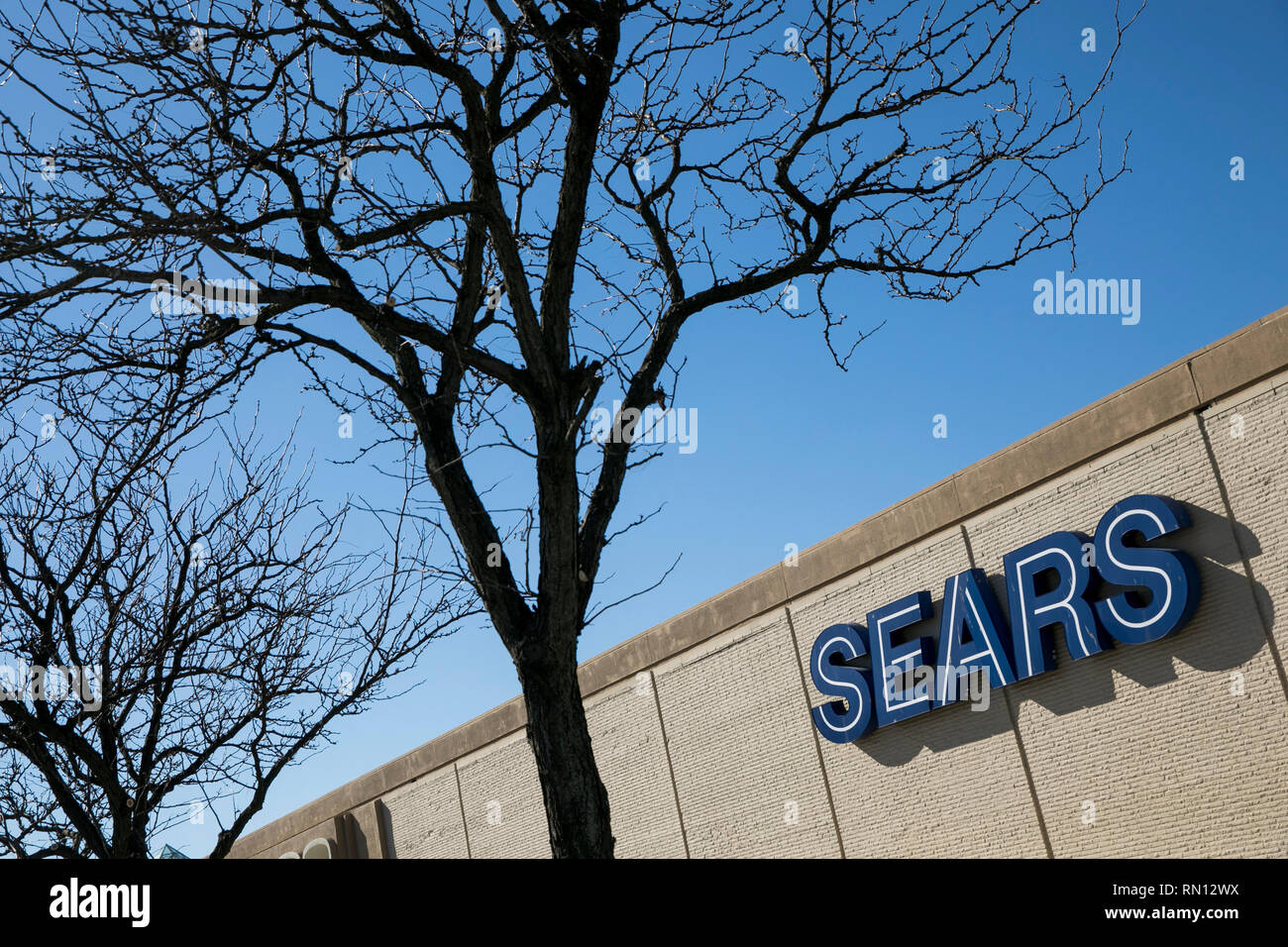 A logo sign outside of a Sears retail store in Lancaster, Pennsylvania ...