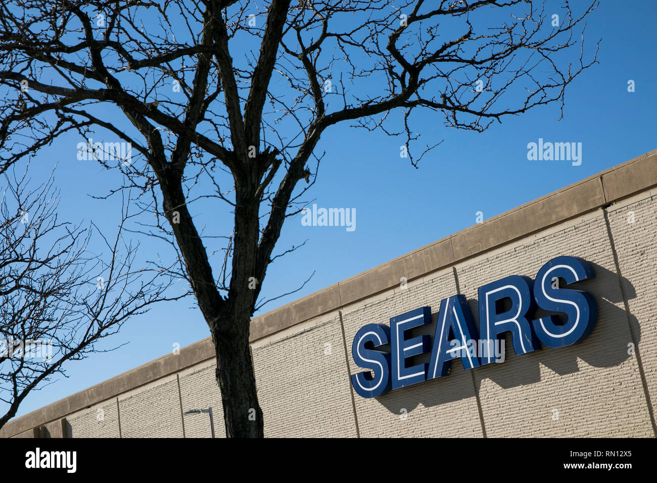 A logo sign outside of a Sears retail store in Lancaster, Pennsylvania ...