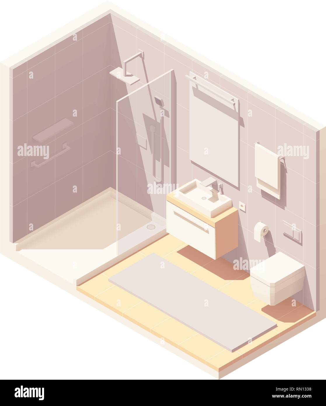 House cutaway isometric interior Stock Vector Images - Alamy