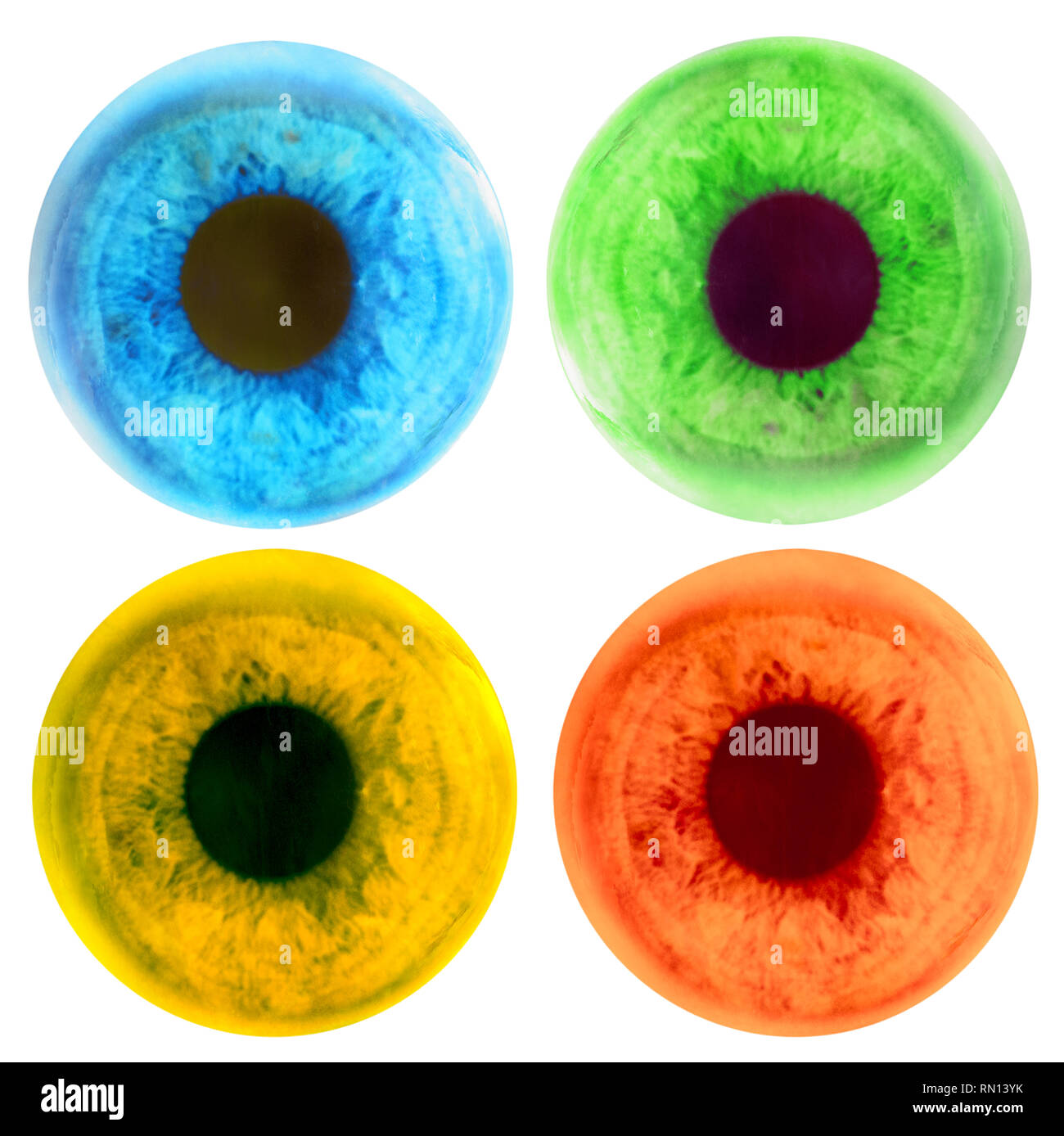 multicolored eyes isolated on white Stock Photo - Alamy