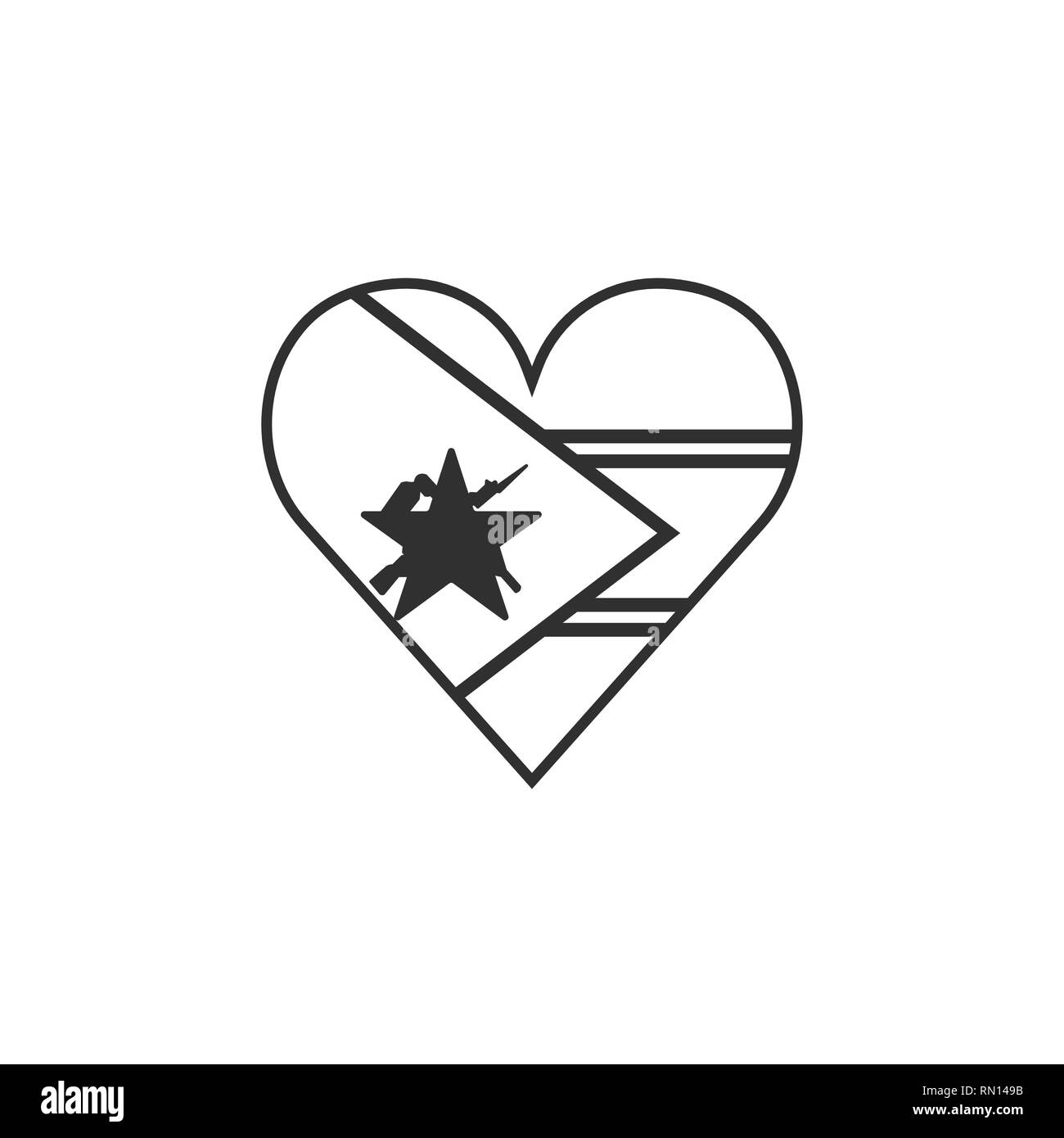 Patriotic heart flat design Black and White Stock Photos & Images - Alamy