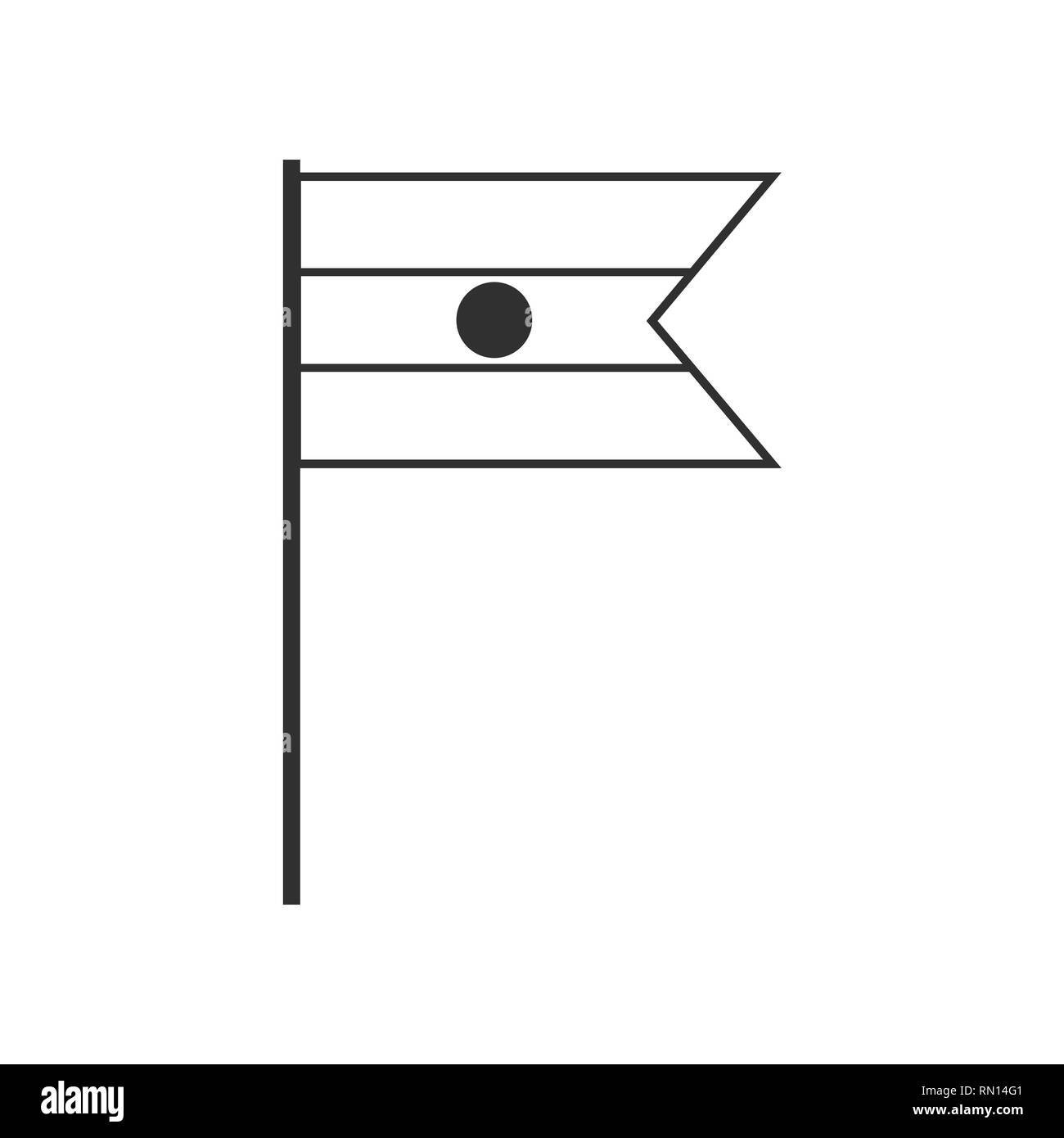 Niger flag icon in black outline flat design. Independence day or ...