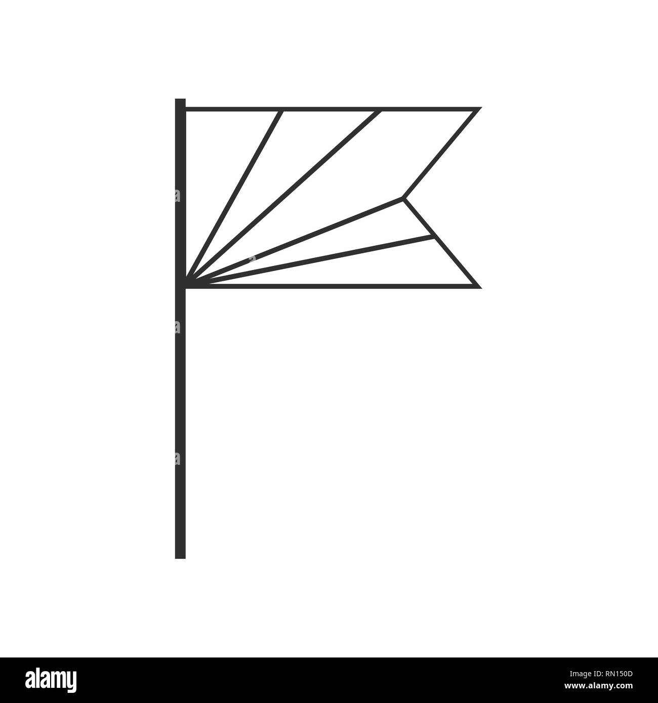 Waving Flag Clip Art Black And White Triangle Pack Of 4 Vector