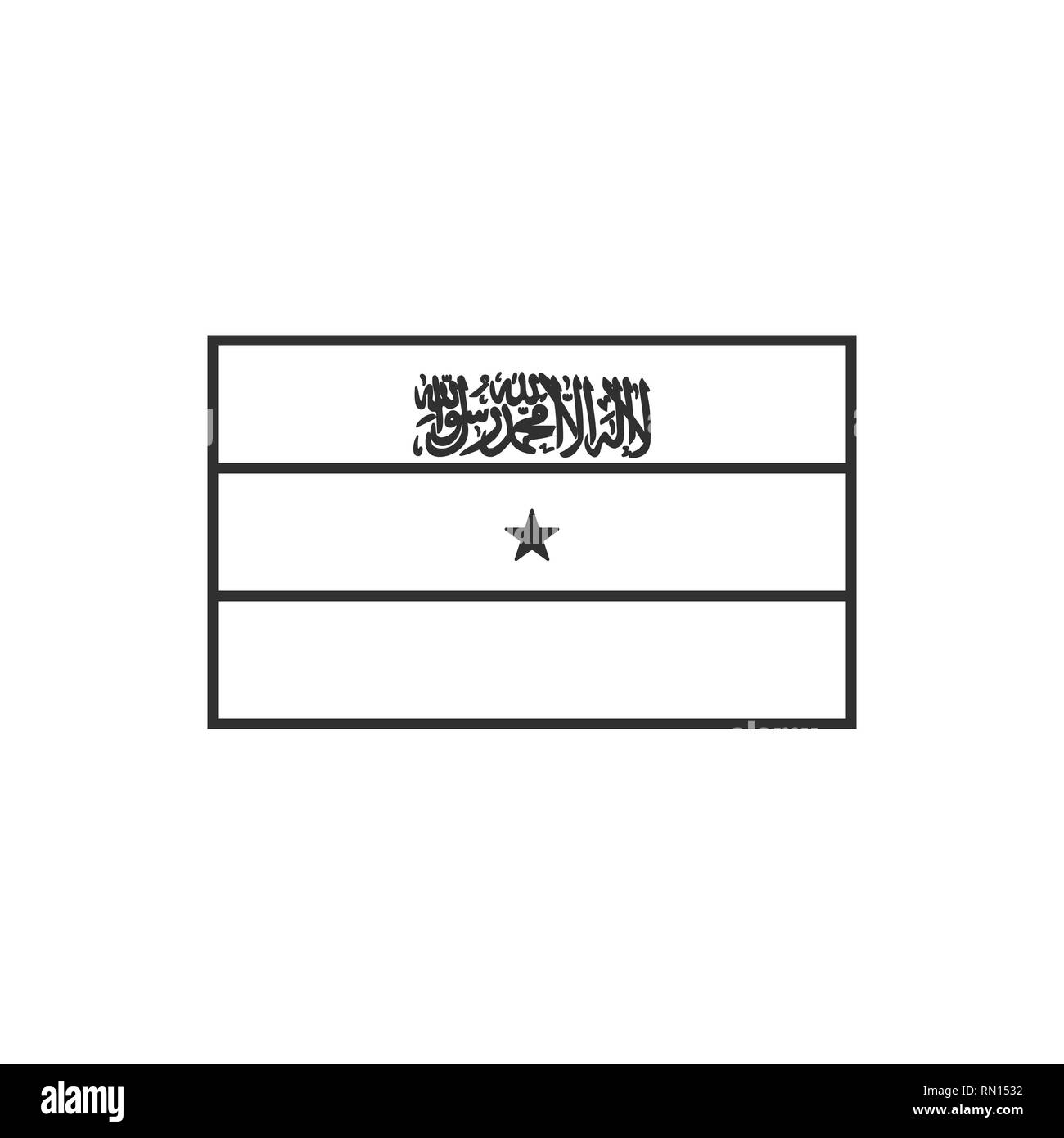 Somaliland flag icon in black outline flat design. Independence day or ...