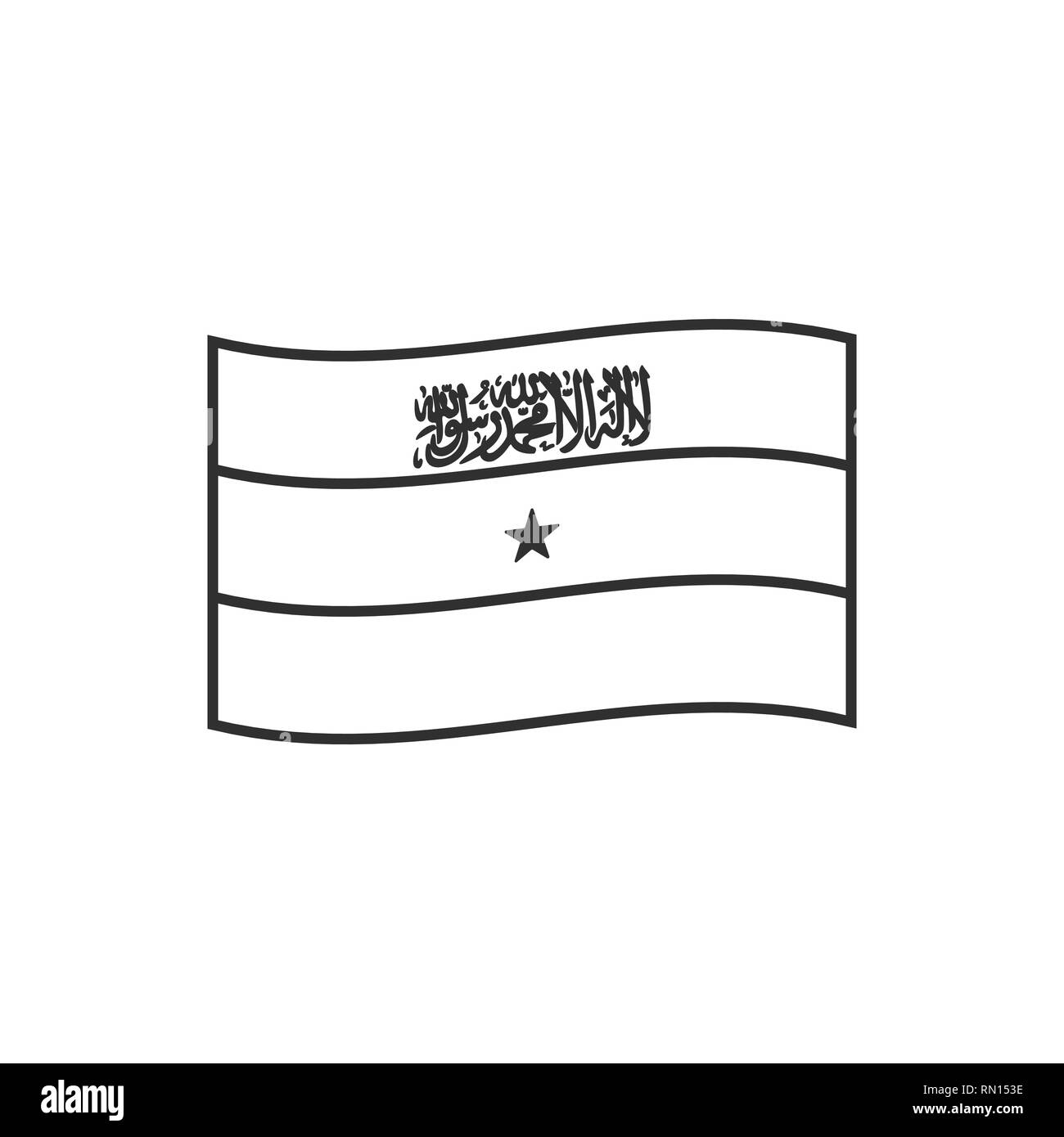 Somaliland flag icon in black outline flat design. Independence day or National day holiday ...