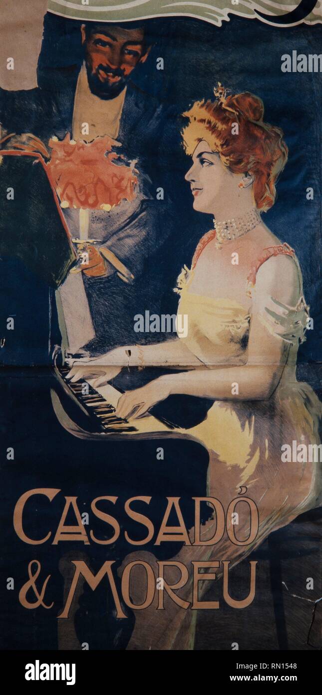 CARTEL CASSADO & MOREU. Museum: MUSEO NACIONAL DE CATALUNYA Stock Photo ...