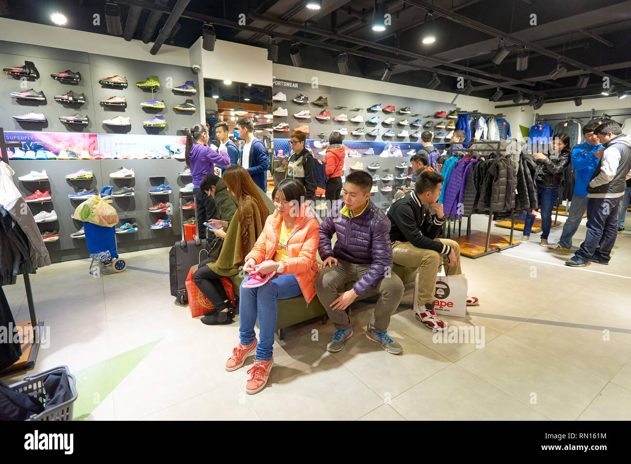 HONG KONG - CIRCA JANUARY, 2016: inside of a store in Hong Kong ...