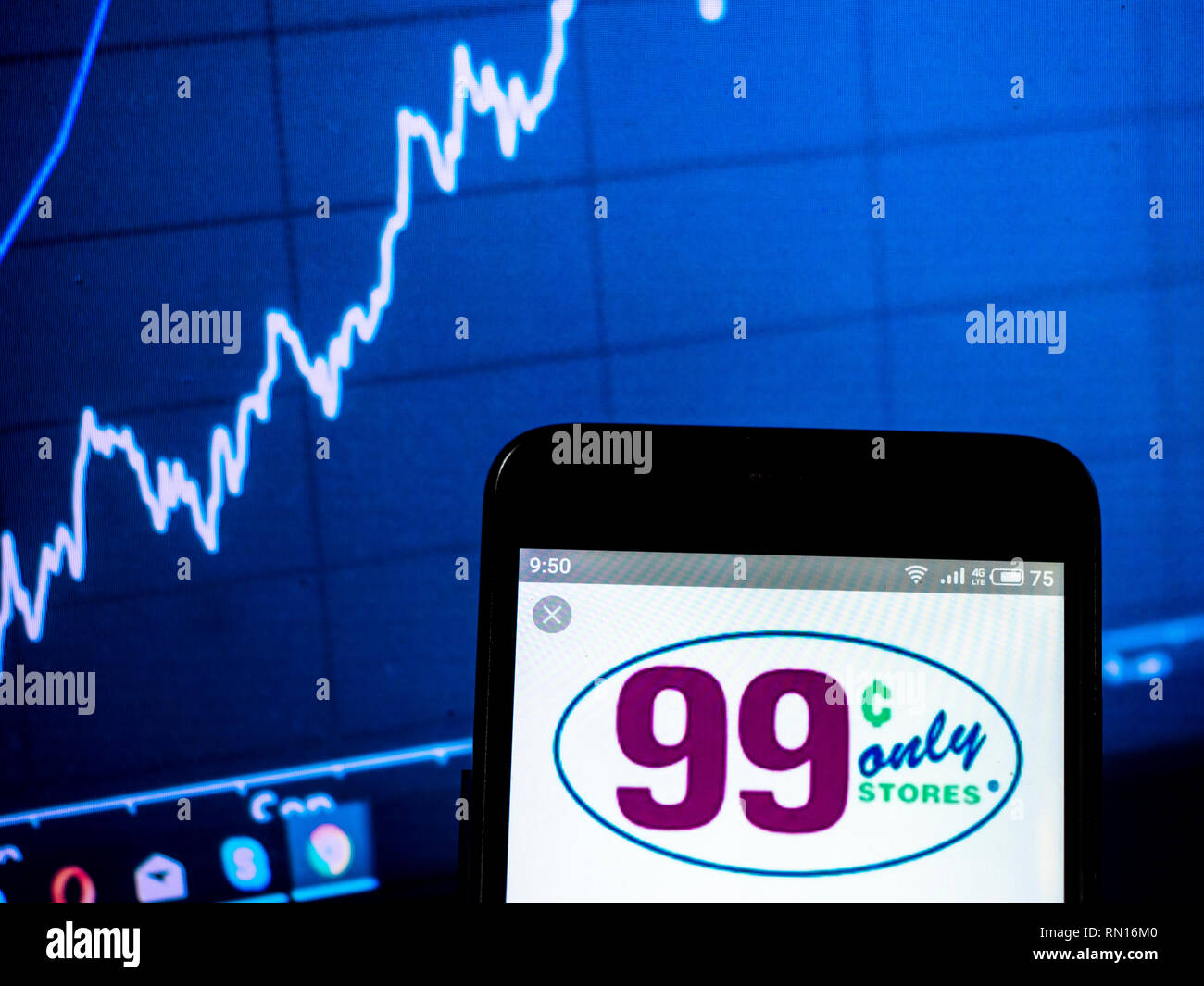 99 Cents Only Stores company logo seen displayed on smart phone Stock ...