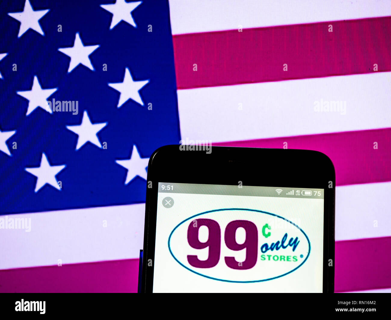 99 Cents Only Stores company logo seen displayed on smart phone Stock ...