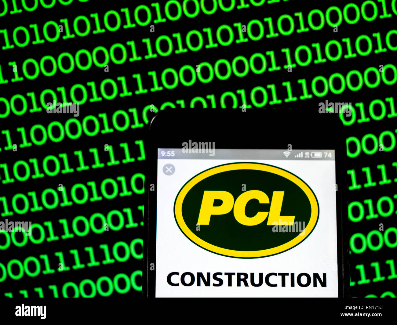 PCL Construction company logo seen displayed on smart phone Stock Photo ...