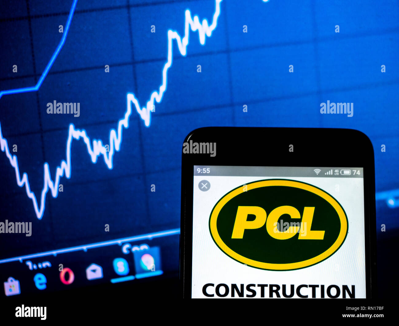 PCL Construction company logo seen displayed on smart phone Stock Photo ...