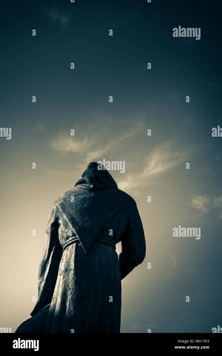 Saint statue in monks clothing, Mexico Stock Photo - Alamy