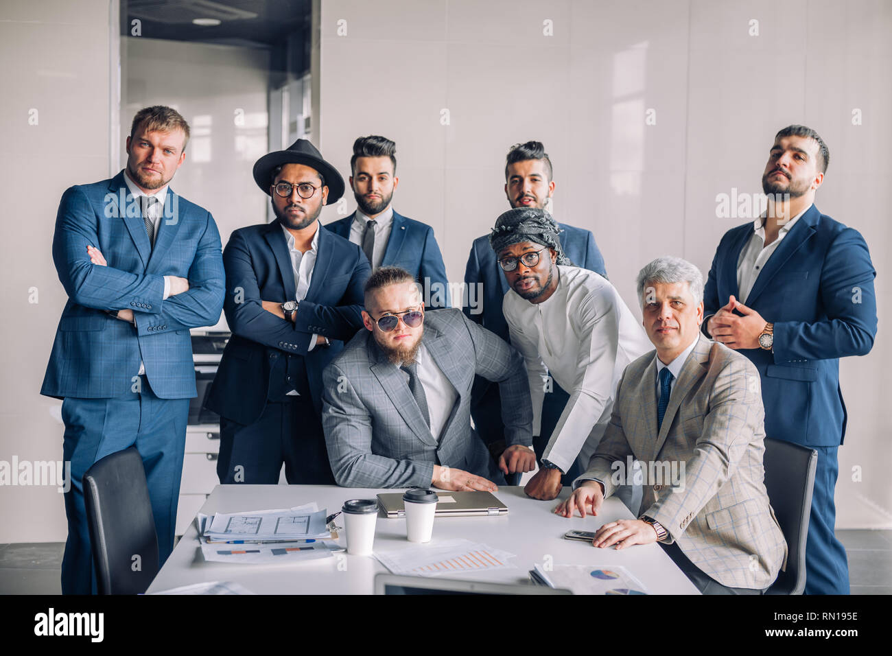 Office workers happy mixed age hi-res stock photography and images - Alamy