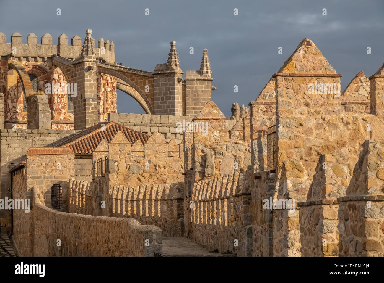 The Cathedral-fortress of Avila, Castile-Leon, Spain. Romanesque and ...