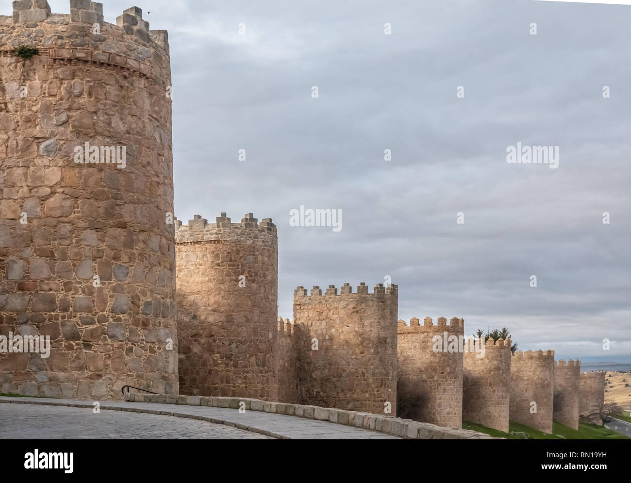 The magnificent medieval walls of Avila, Castile-Leon, Spain. A UNESCO ...