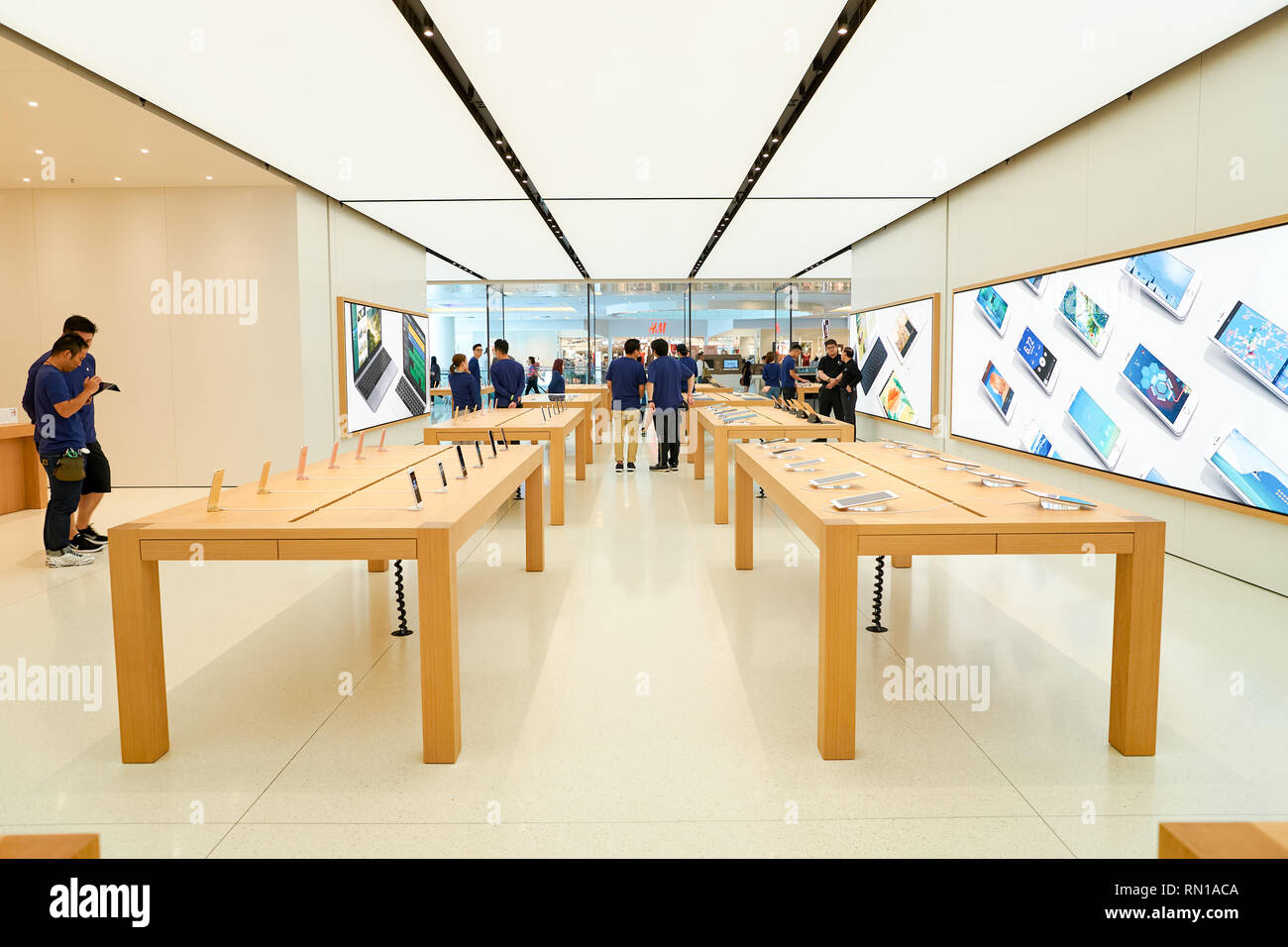 HONG KONG - CIRCA SEPTEMBER, 2016: inside of Apple store. Apple Store ...
