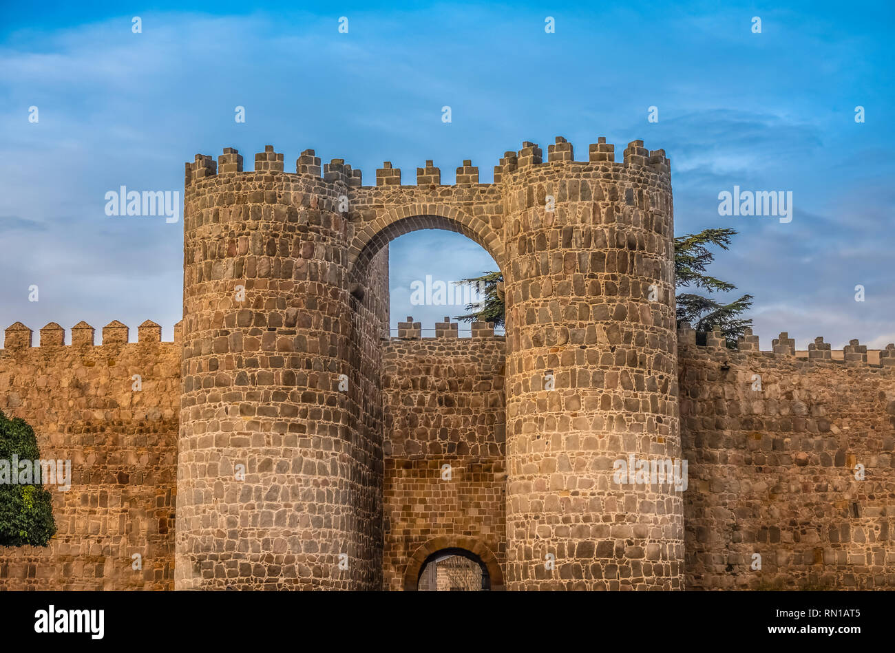 The magnificent medieval walls of Avila, Castile-Leon, Spain. A UNESCO ...