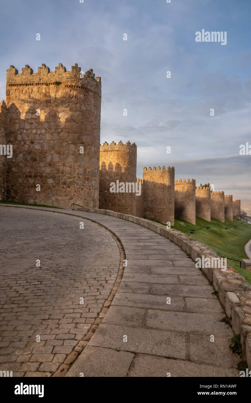 The magnificent medieval walls of Avila, Castile-Leon, Spain. A UNESCO ...
