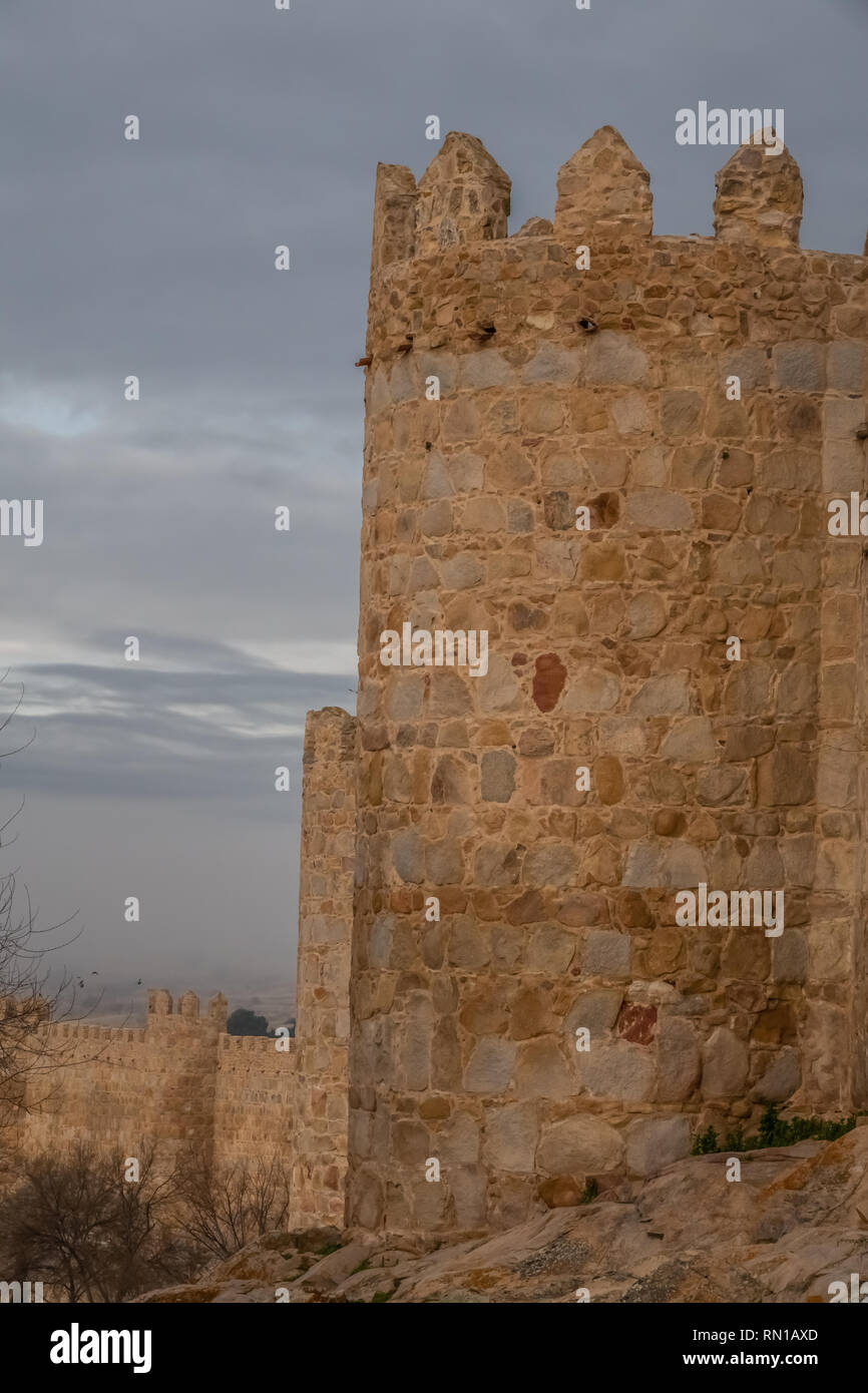 The magnificent medieval walls of Avila, Castile-Leon, Spain. A UNESCO ...