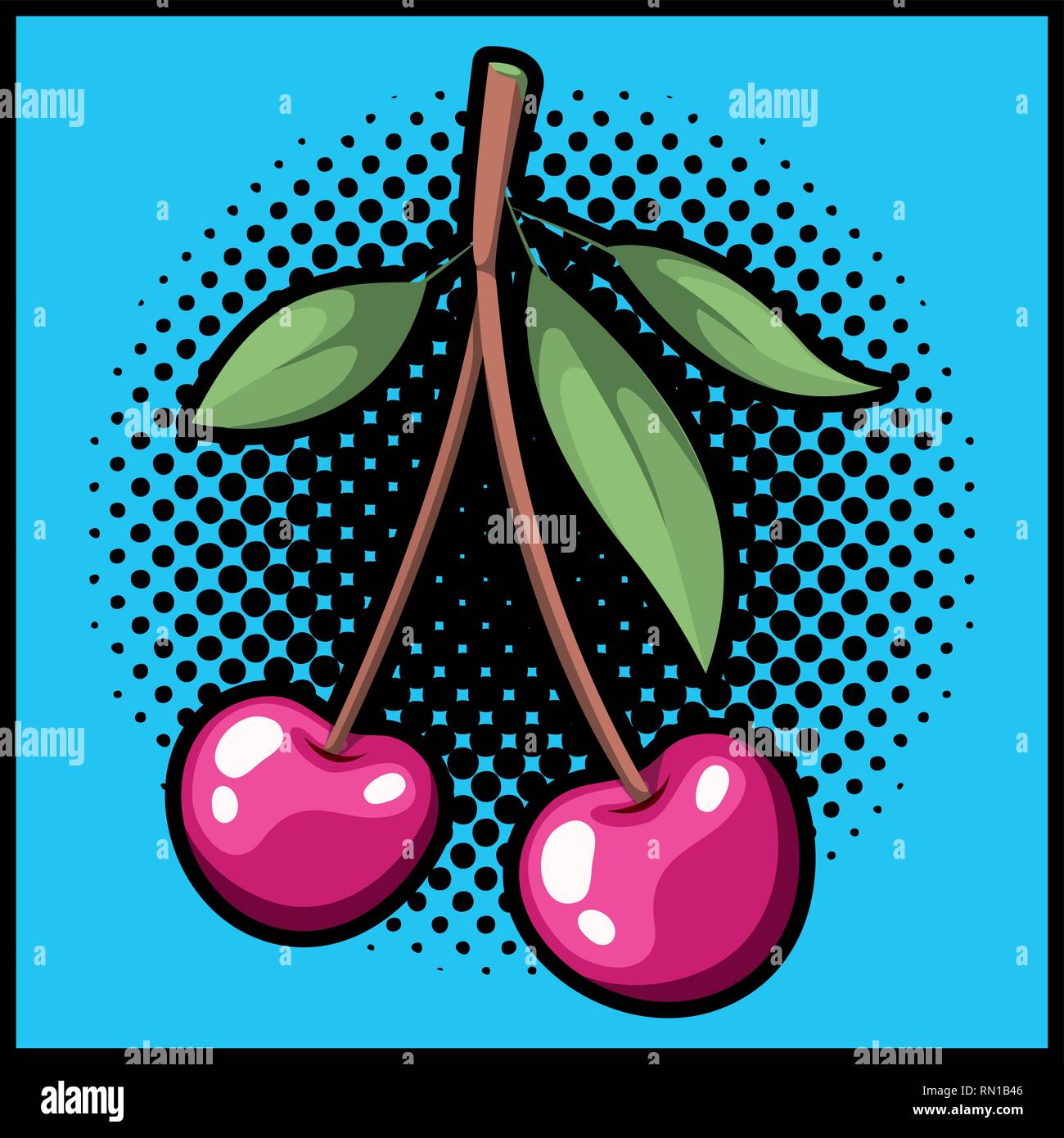 cherry fruit pop art style Stock Vector Image & Art - Alamy