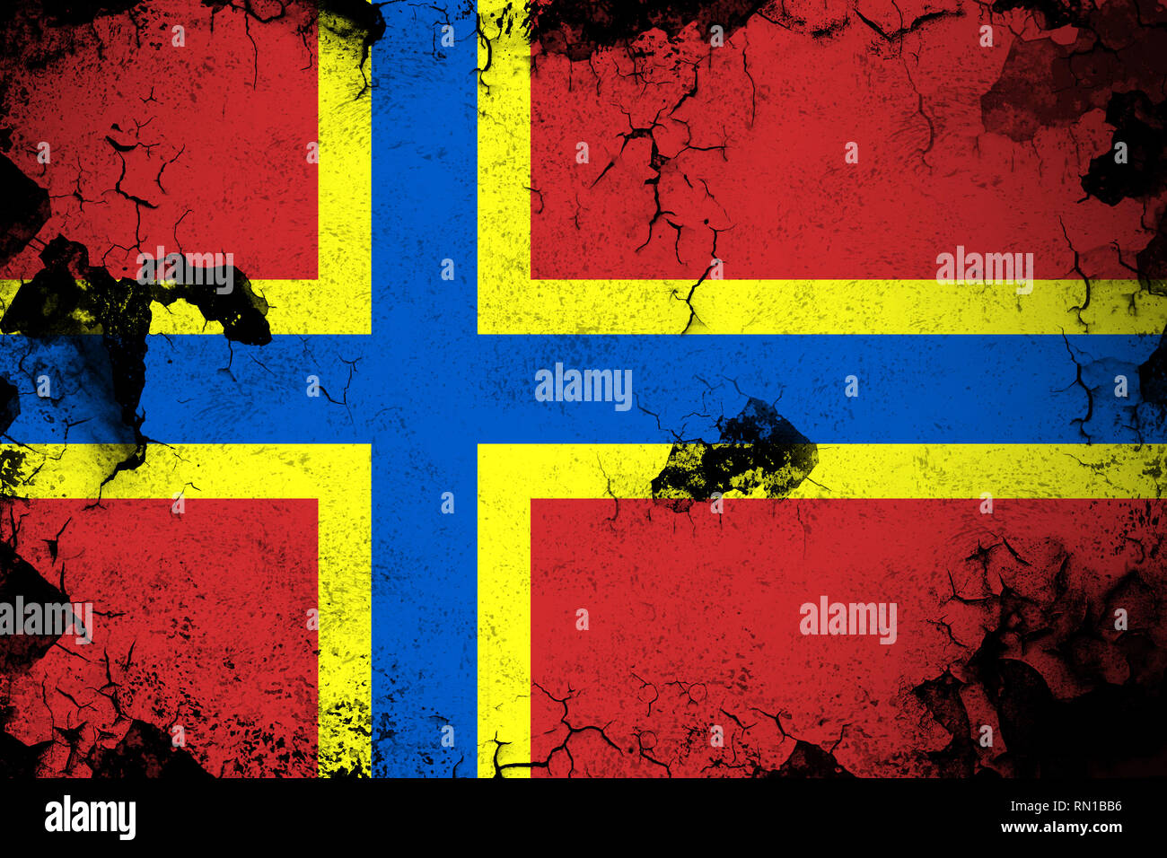 Orkney grunge and dirty flag illustration. Perfect for background or ...