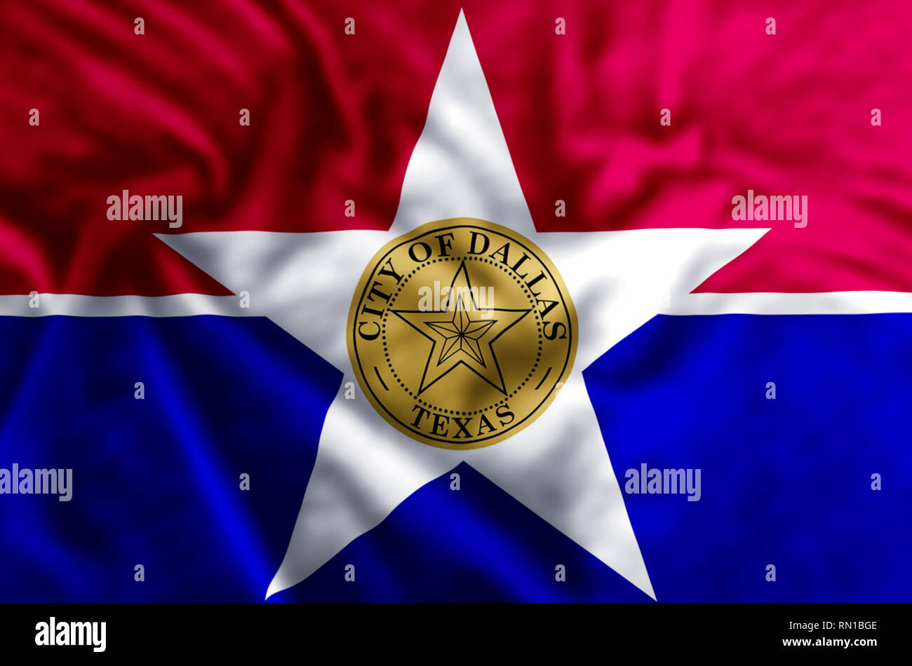 City Of Dallas stylish waving and closeup flag illustration. Perfect ...