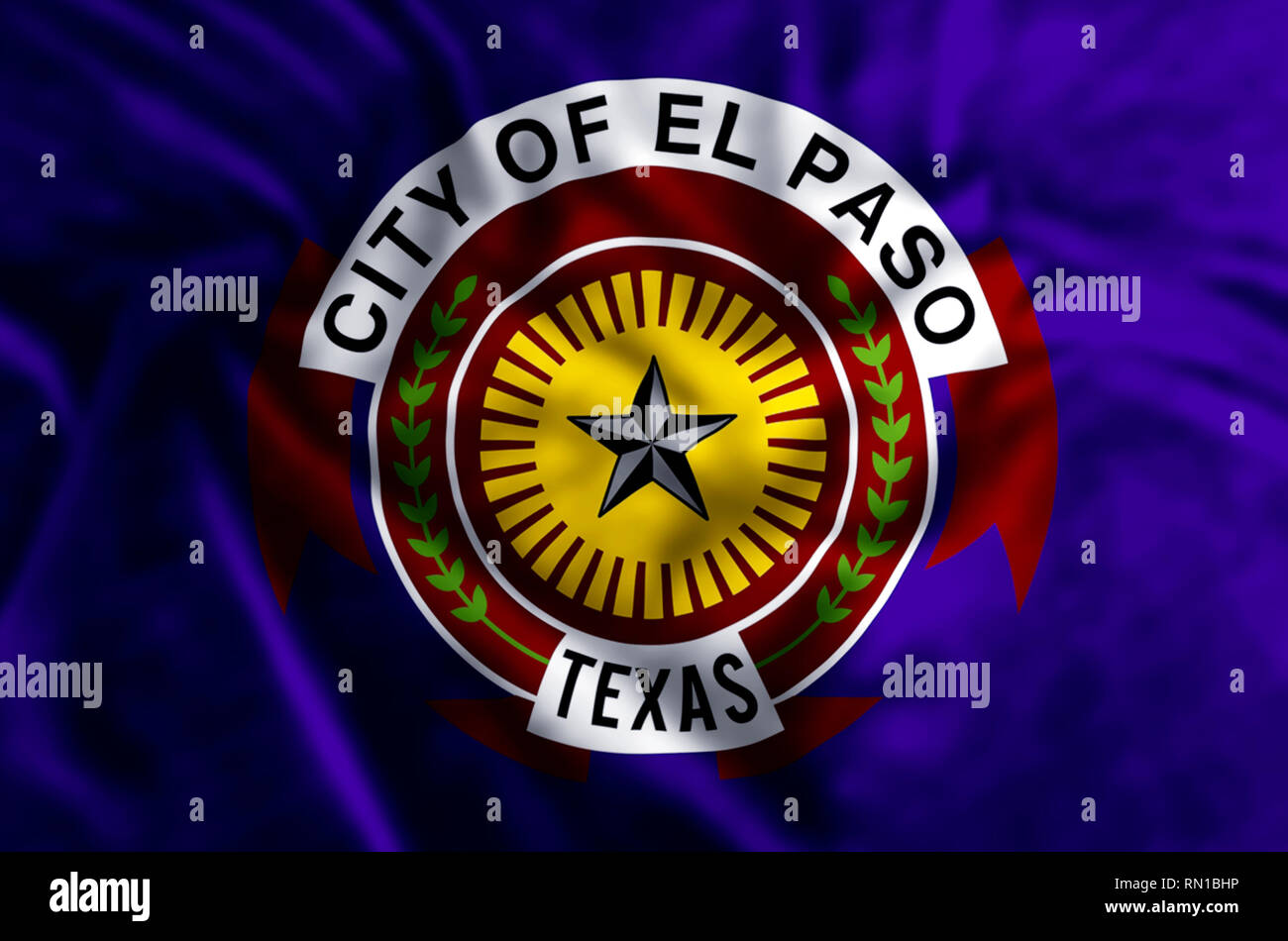 El Paso Texas stylish waving and closeup flag illustration. Perfect for ...