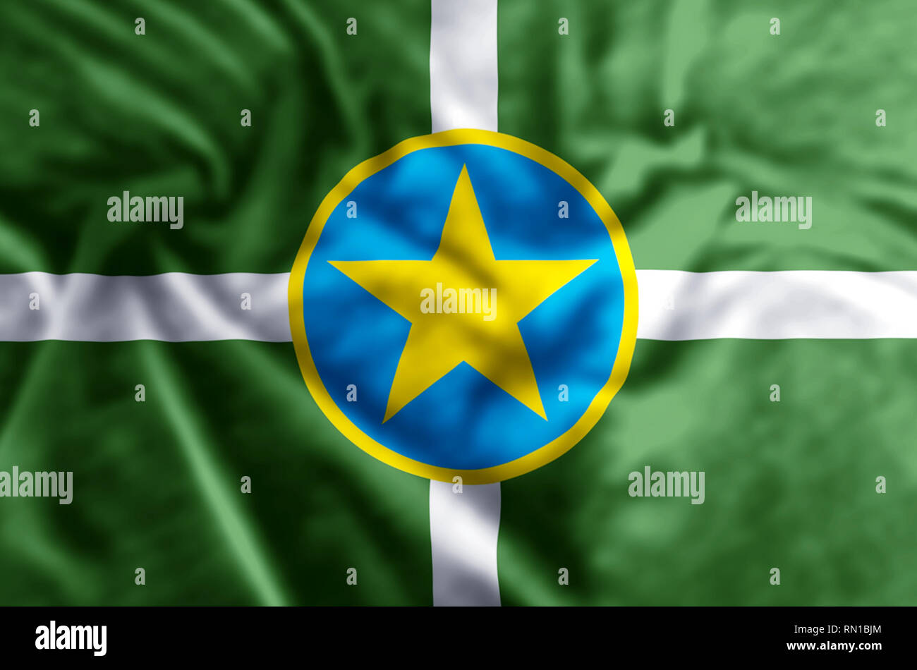 Jackson Mississippi stylish waving and closeup flag illustration ...