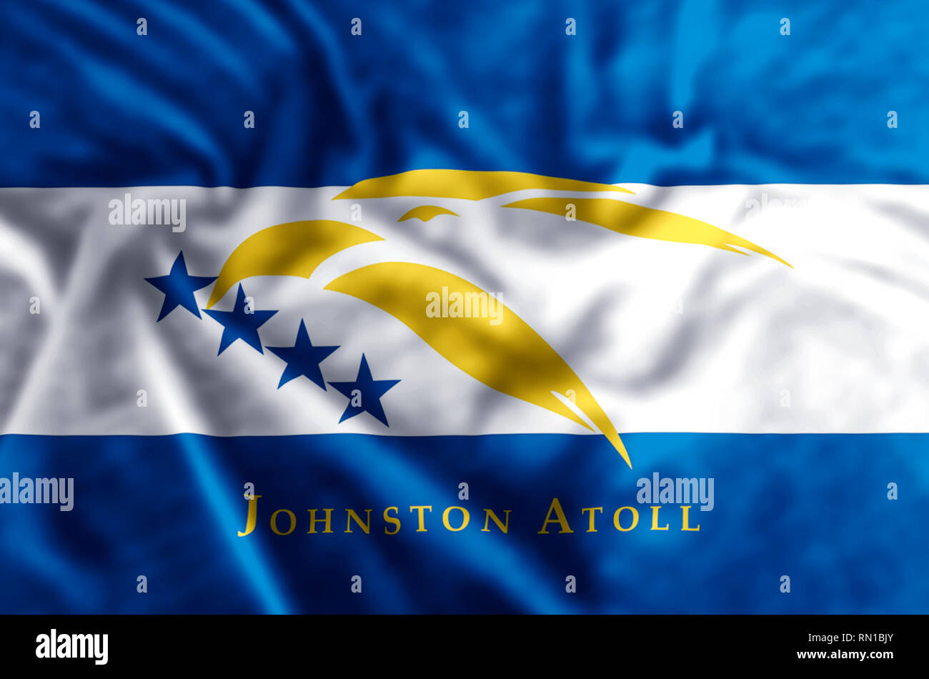 Johnston Atoll stylish waving and closeup flag illustration. Perfect ...