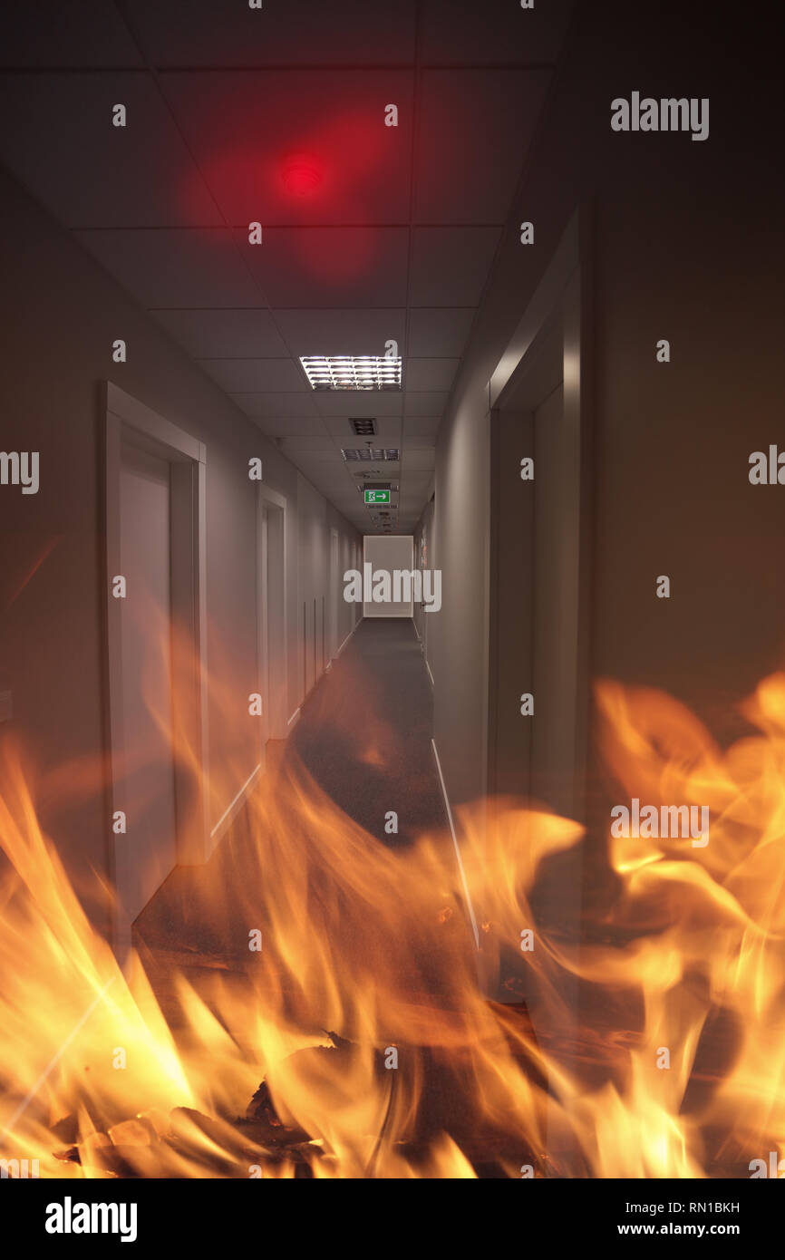 Fire alarm int the office building Stock Photo - Alamy