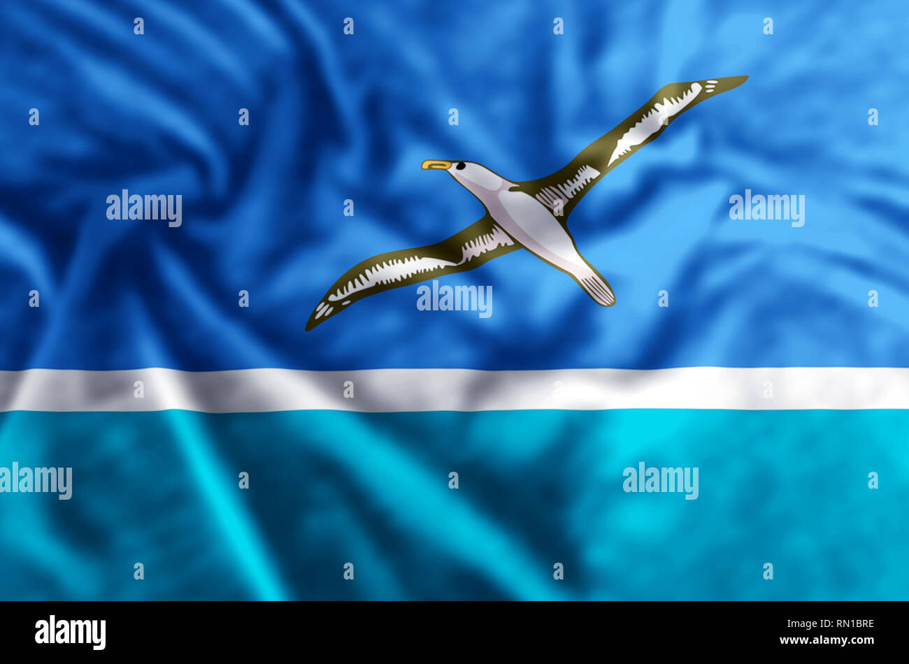 Midway Islands stylish waving and closeup flag illustration. Perfect ...