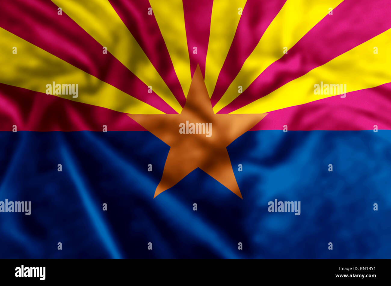 Arizona stylish waving and closeup flag illustration. Perfect for ...